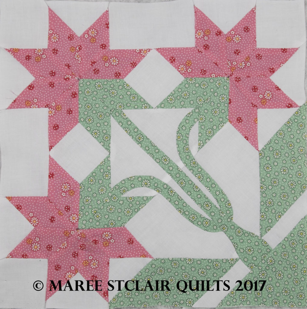 Carolyn's Lily - 12 Inch Block - Maree St Clair Quilts