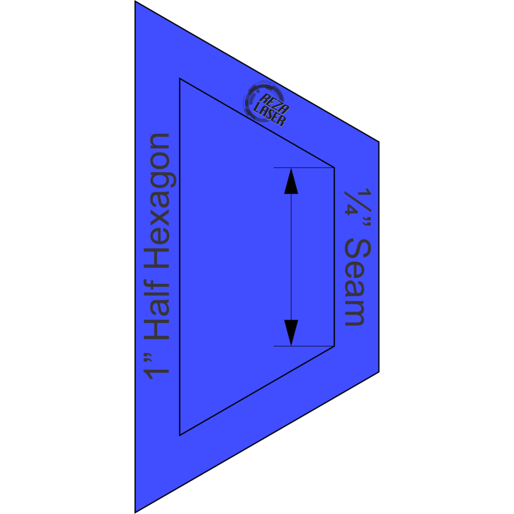 Hexagon Half 1 Inch - Acrylic Template - SOLID with 1/4 Inch Seam ...