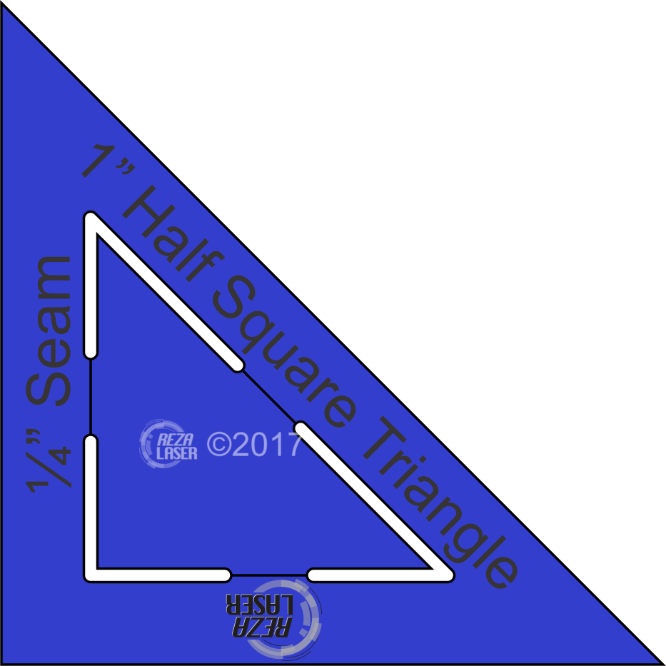 Triangle Half Square - 1 Inch - Acrylic Template - KEYHOLE with 1/4 ...