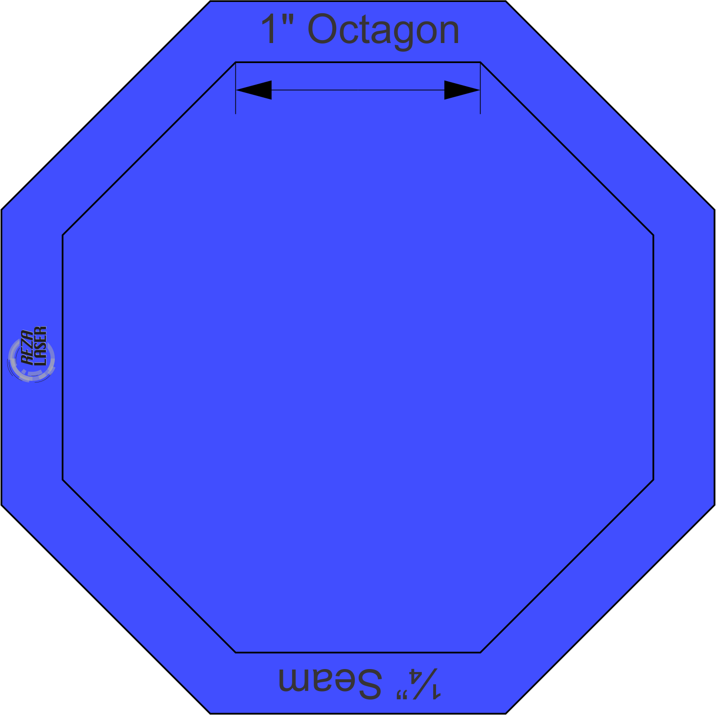 Octagon 1 Inch - Acrylic Template - SOLID with 1/4 Inch Seam Allowance ...