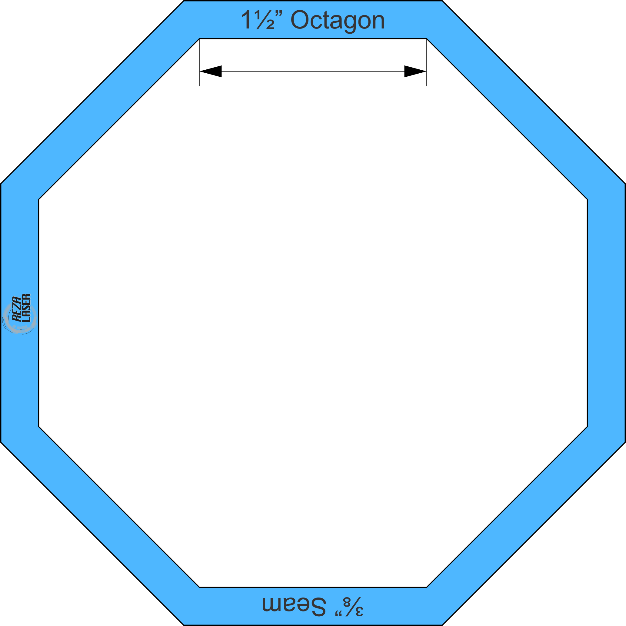 Octagon 1 1/2 Inch - Acrylic Template - I SPY with 1/4 Inch Seam ...