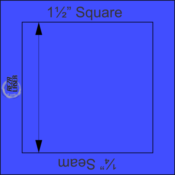 Square 1 1/2 Inch - Acrylic Template - SOLID with 1/4 Inch Seam ...
