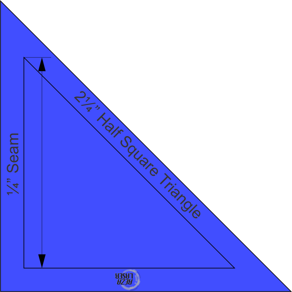 Triangle Half Square - 2 1/4 Inch - Acrylic Template - SOLID with 1/4 ...