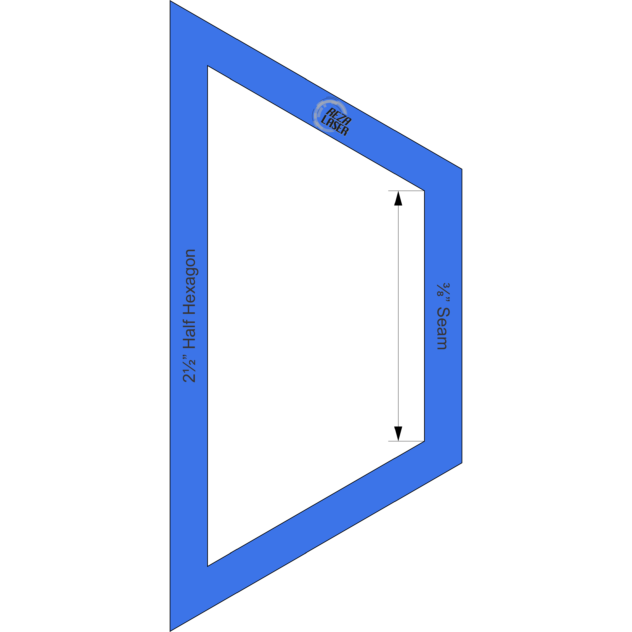 Hexagon Half 2 1/2 Inch - Acrylic Template - I SPY with 3/8 Inch Seam ...