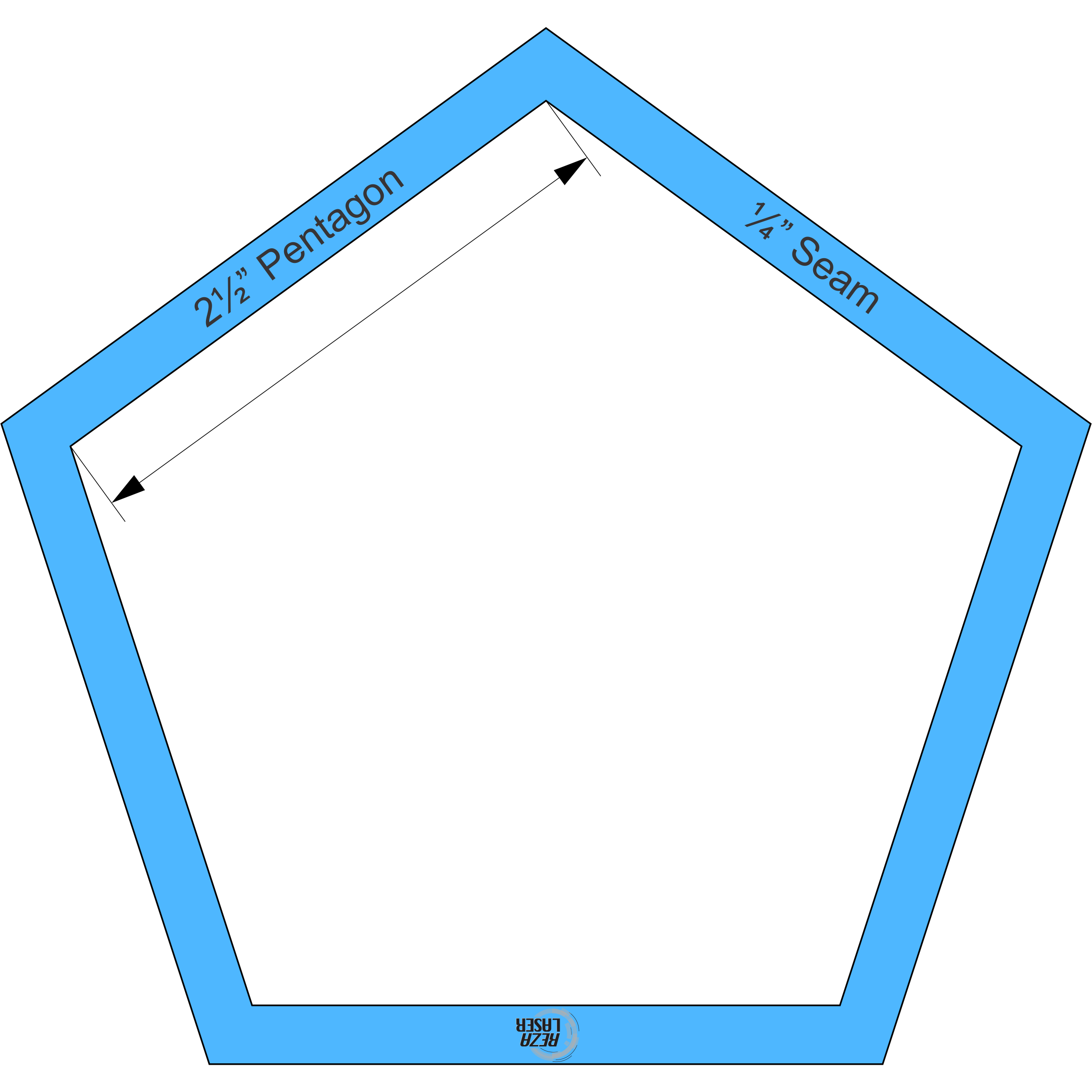 Pentagon 2 1/2 Inch - Acrylic Template - I SPY with 1/4 Inch Seam ...