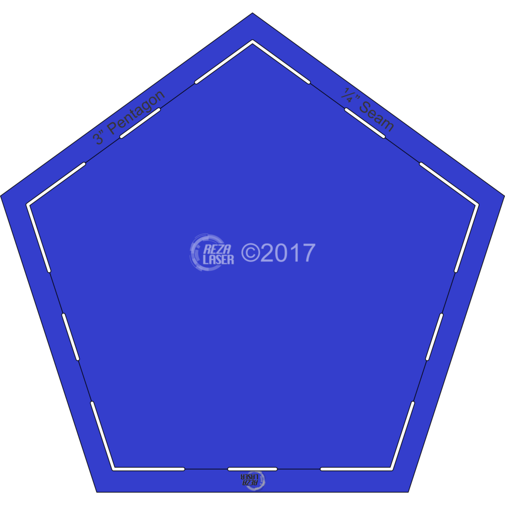 Pentagon 1 1/2 Inch – Acrylic Template – KEYHOLE with 1/4 Inch Seam ...