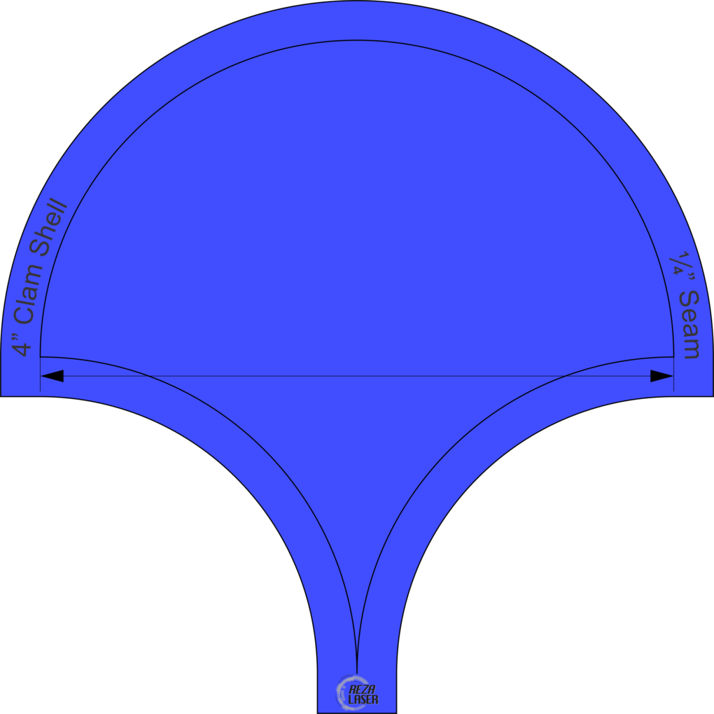 Clam Shell - 4 Inch - Acrylic Template - SOLID with 1/4 Inch Seam ...