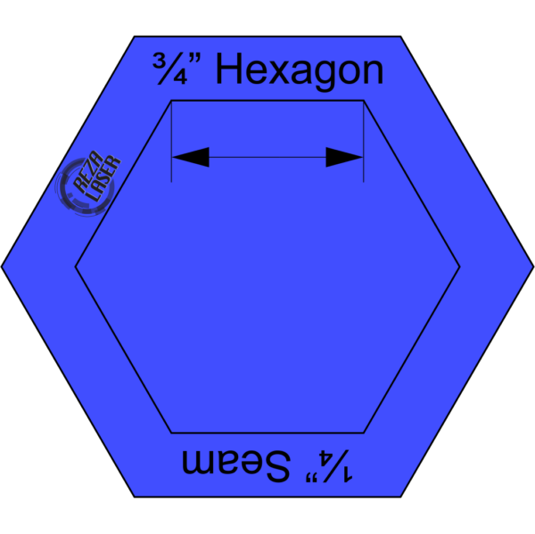Hexagon 3/4 Inch - Acrylic Template - SOLID with 1/4 Inch Seam ...