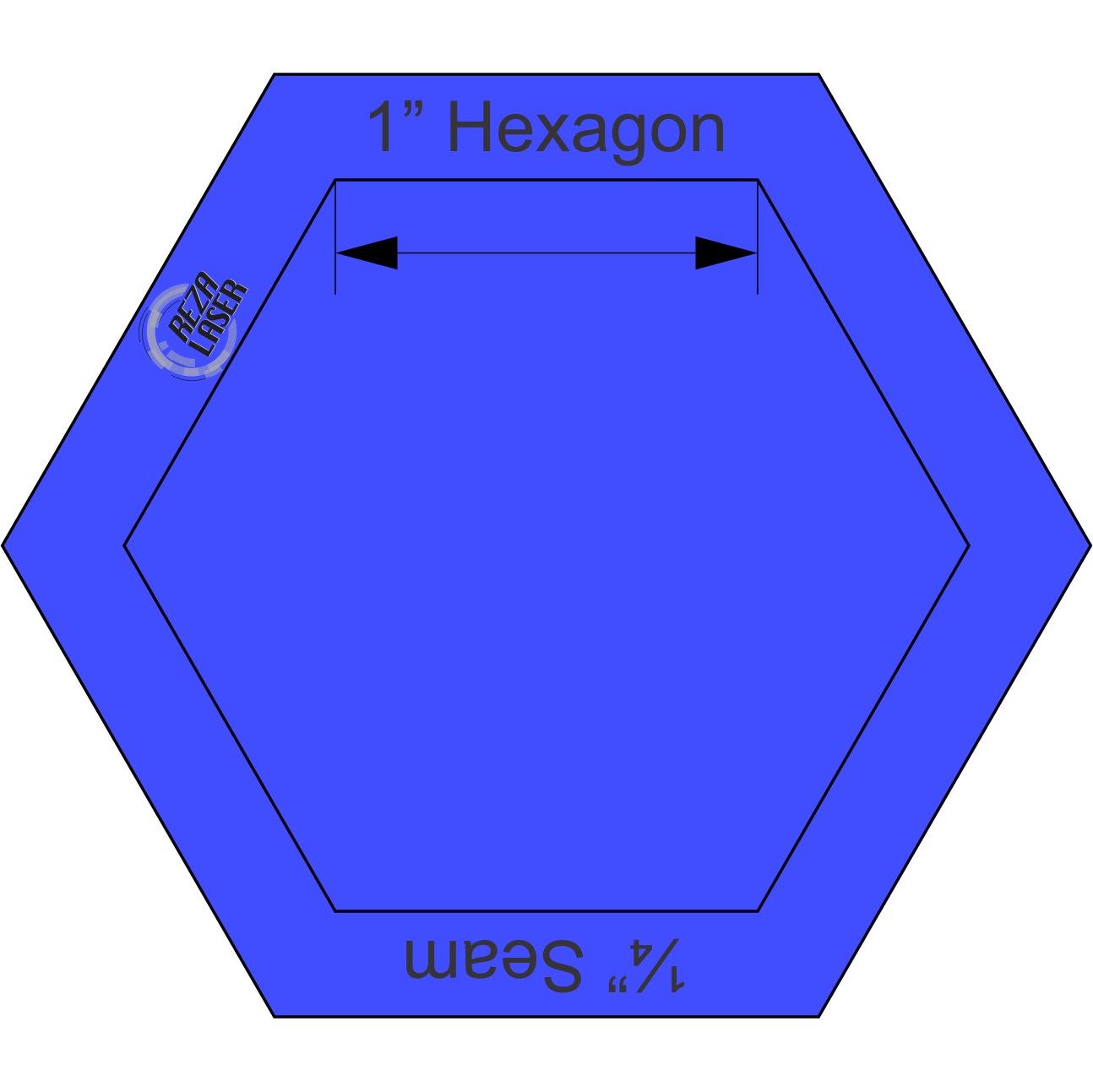 Hexagon 1 Inch - Acrylic Template - SOLID with 1/4 Inch Seam Allowance ...