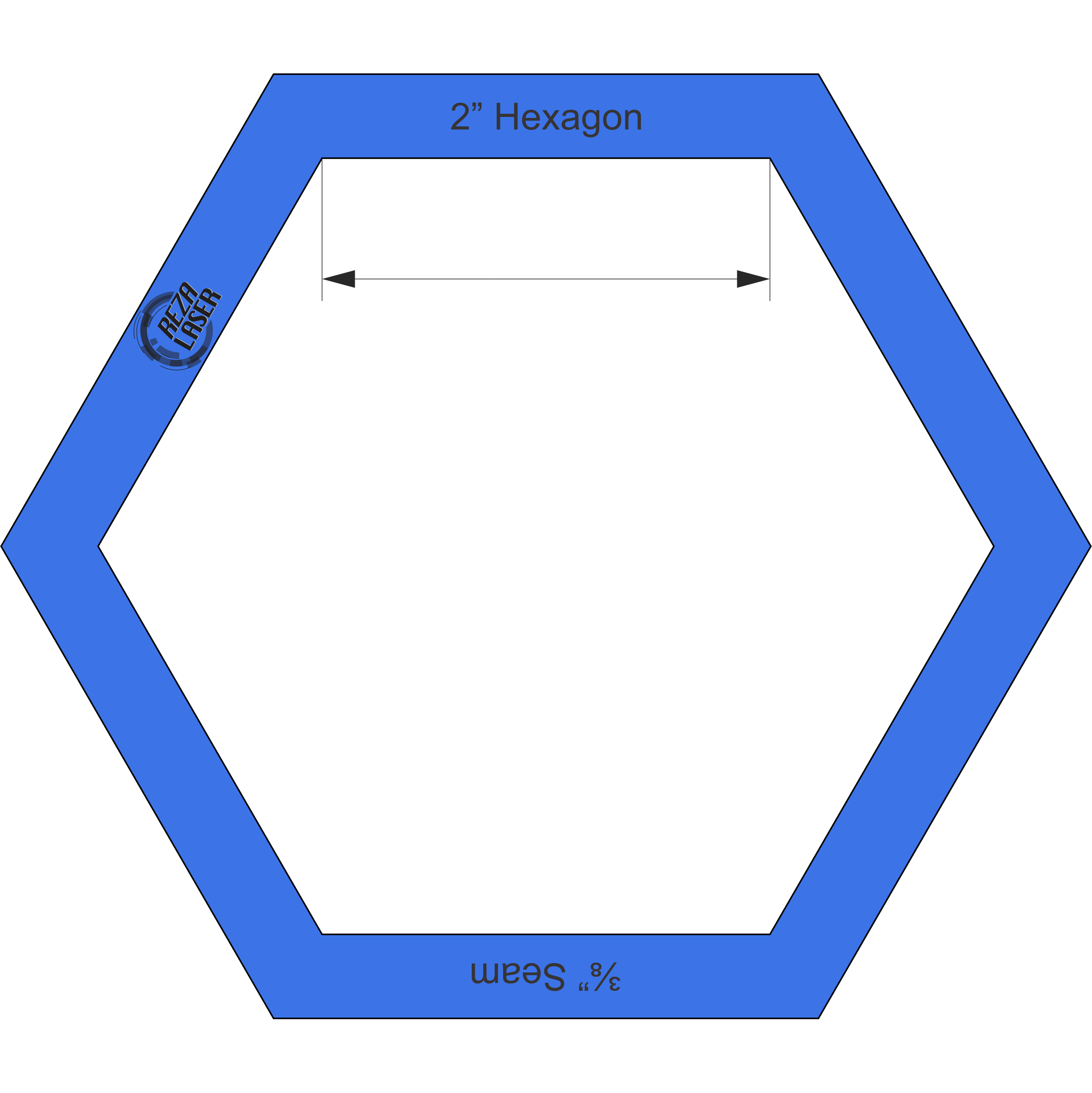 Hexagon 2 Inch - Acrylic Template - I SPY with 3/8 Inch Seam Allowance ...