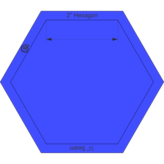 Hexagon 2 Inch - Acrylic Template - SOLID with 1/4 Inch Seam Allowance ...