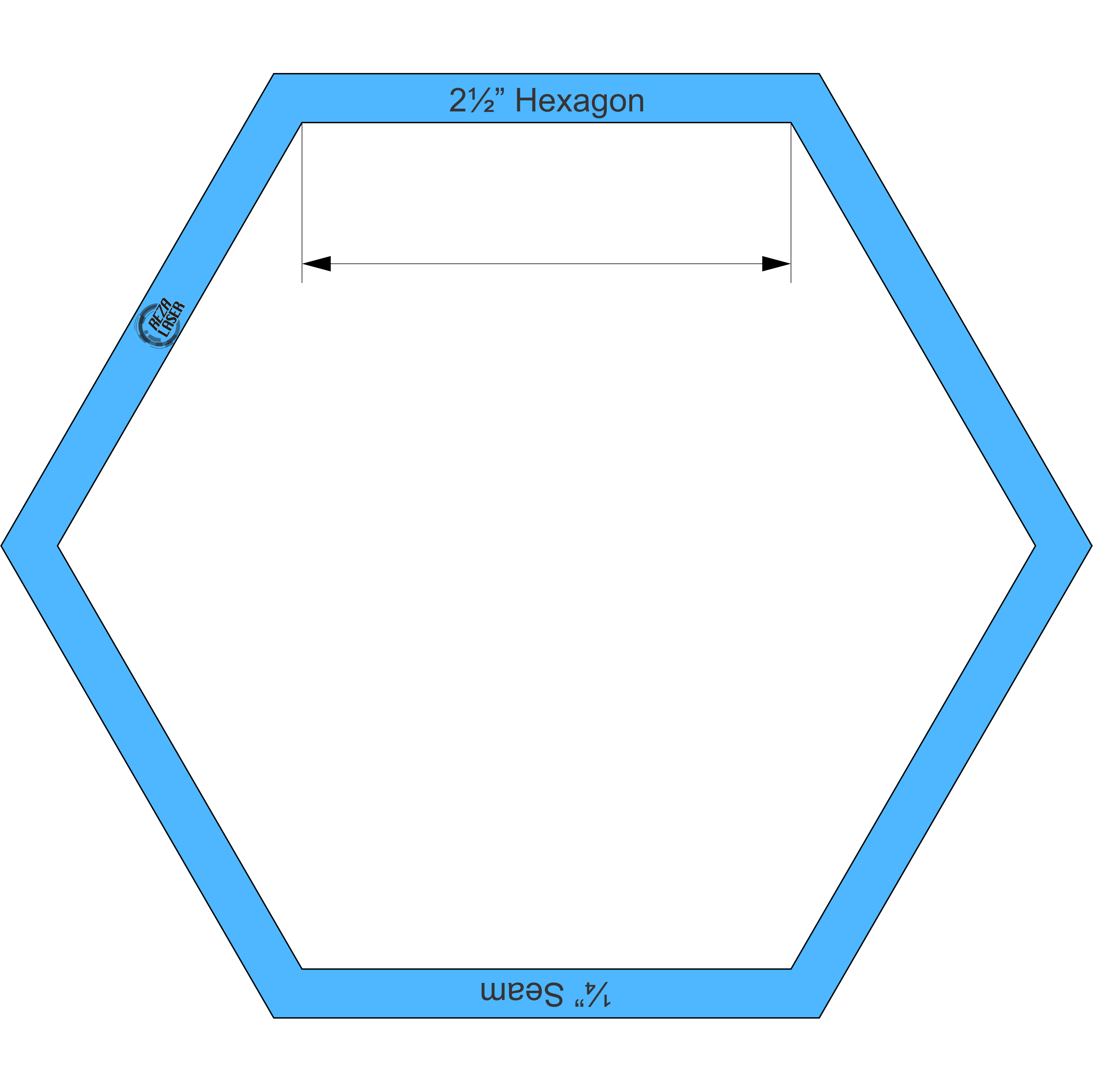 Hexagon 2 1/2 Inch - Acrylic Template - I SPY with 1/4 Inch Seam ...