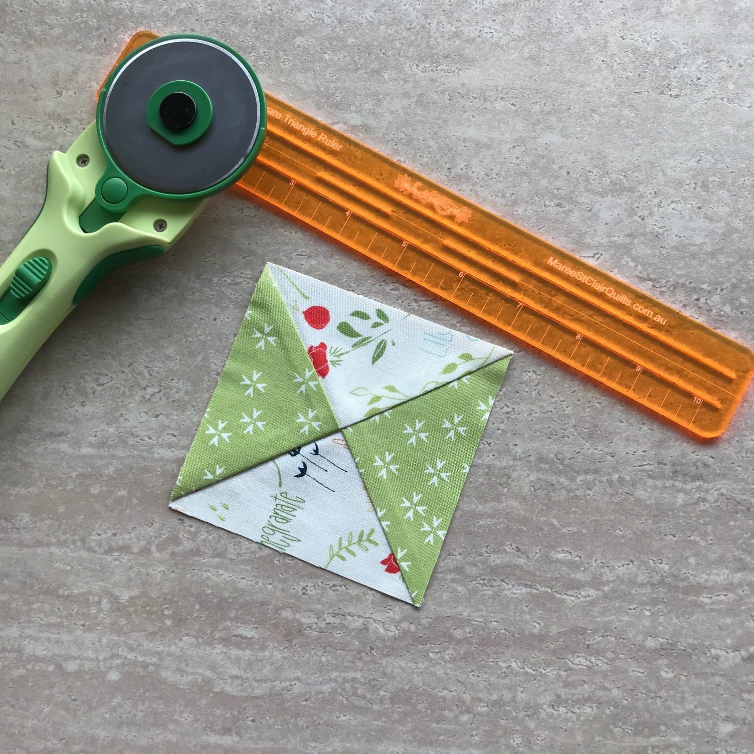 Half and Quarter Square Triangle Ruler © Maree St Clair 2019 - Maree St ...