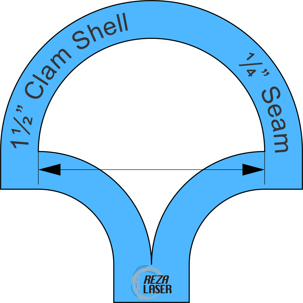 Clam Shell - 1 1/2 Inch - Acrylic Template - I SPY with 1/4 Inch Seam ...