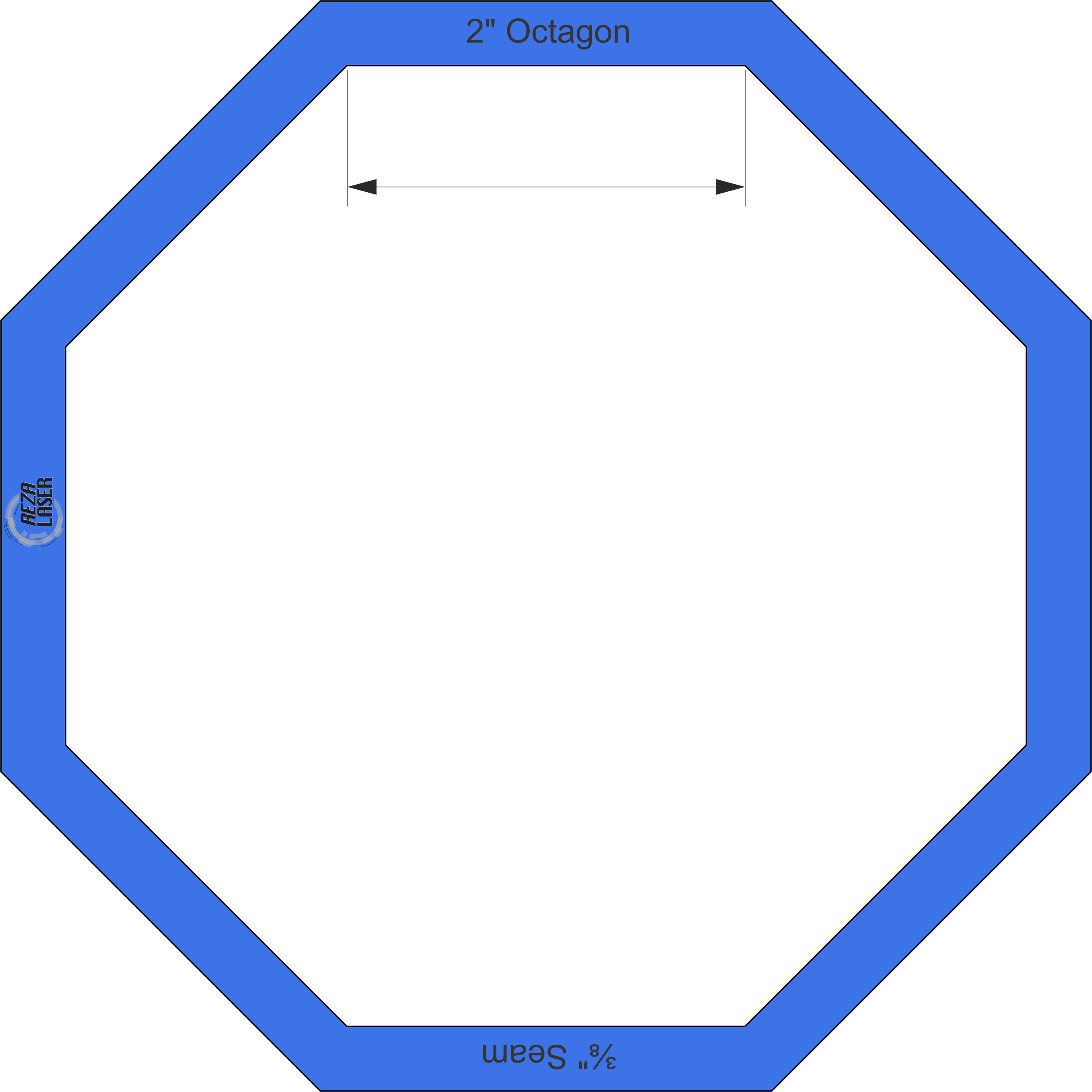 Octagon 2 Inch - Acrylic Template - I SPY with 3/8 Inch Seam Allowance ...