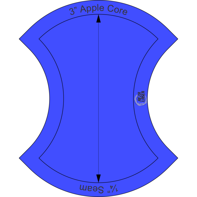 Apple Core - 3 Inch - Acrylic Template - SOLID with 1/4 Inch Seam ...