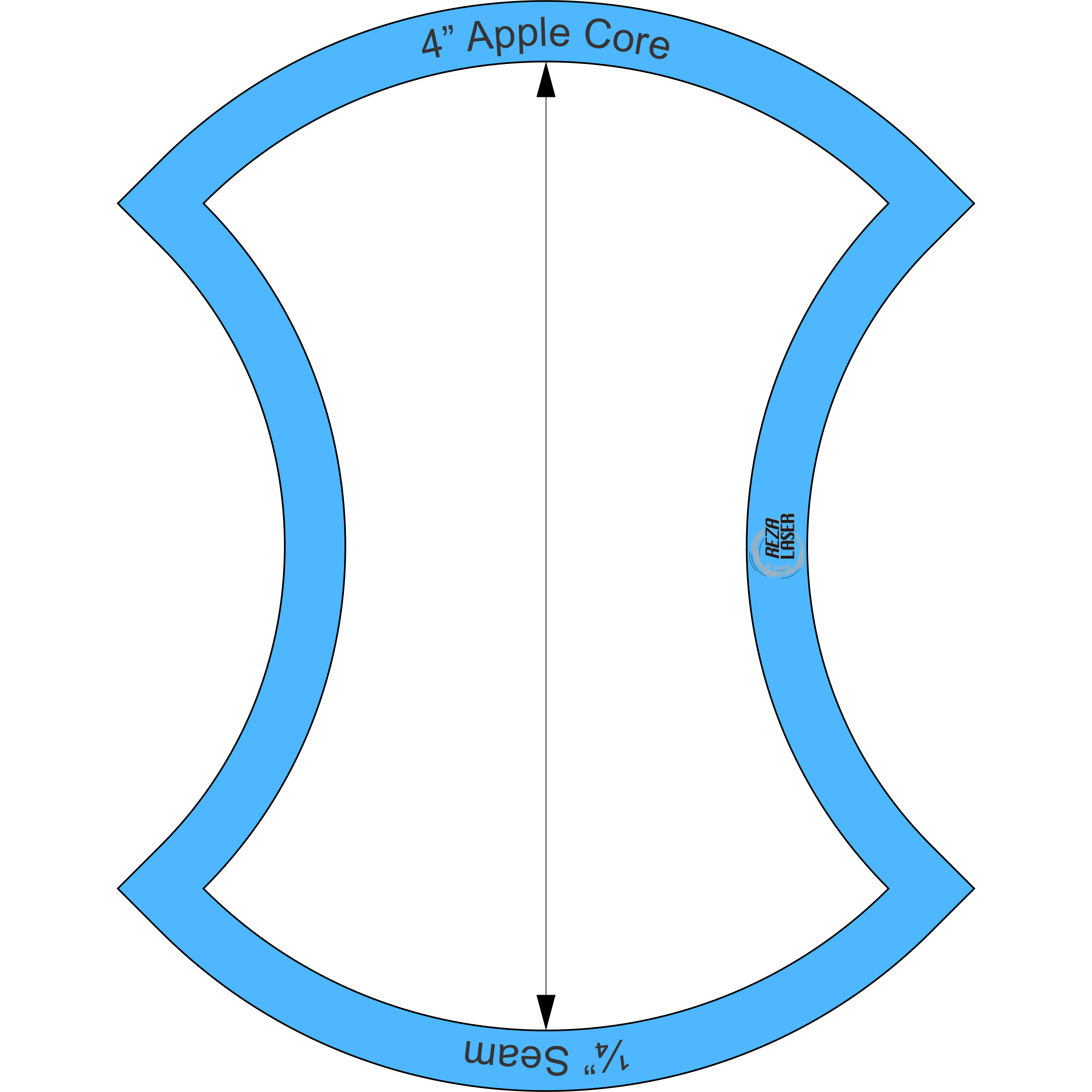 Apple Core - 4 Inch - Acrylic Template - I SPY with 1/4 Inch Seam ...