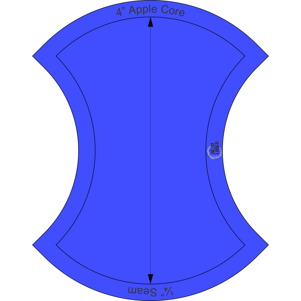 Apple Core - 4 Inch - Acrylic Template - SOLID with 1/4 Inch Seam ...
