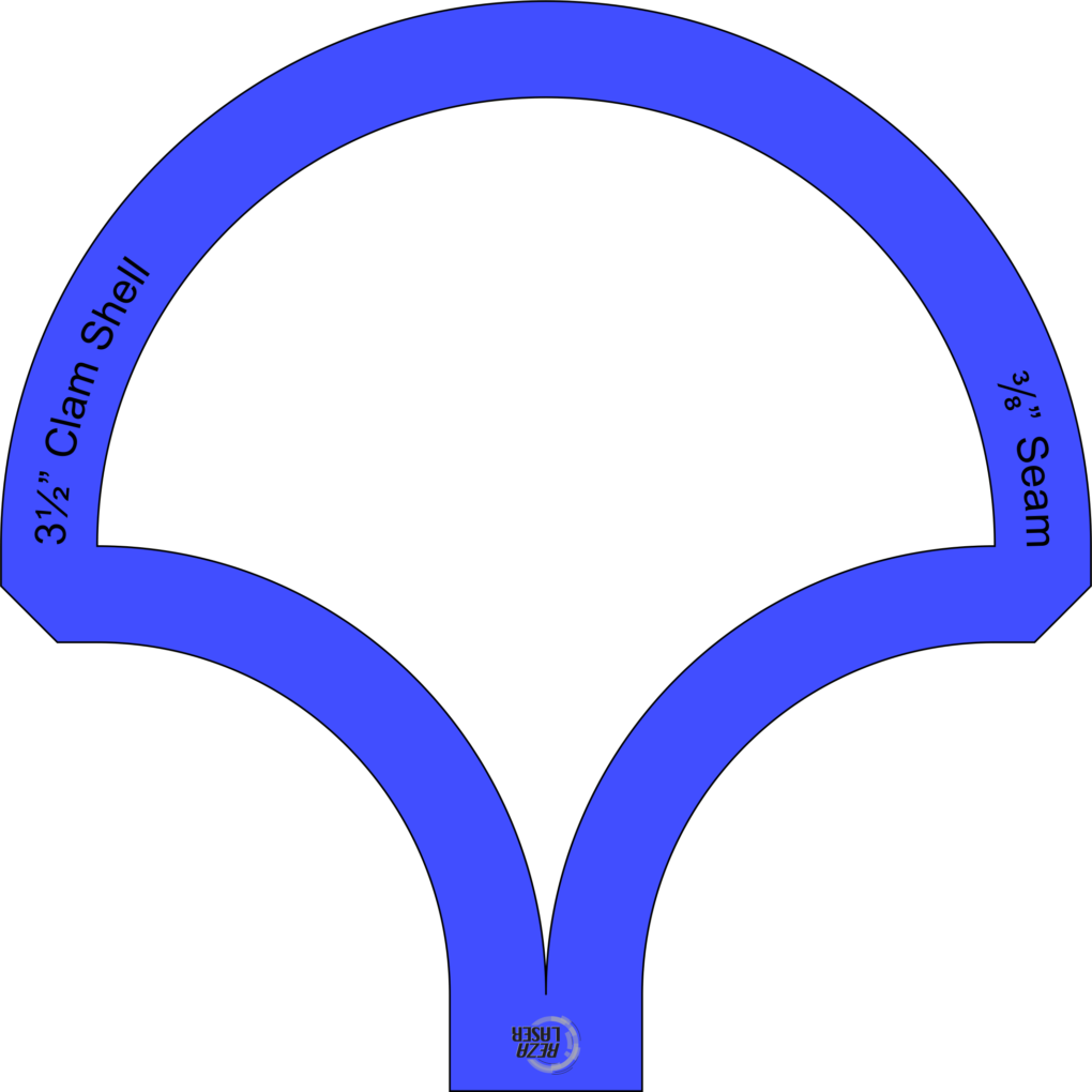 Clam Shell - 3 1/2 Inch - Acrylic Template - I SPY with 3/8 Inch Seam ...