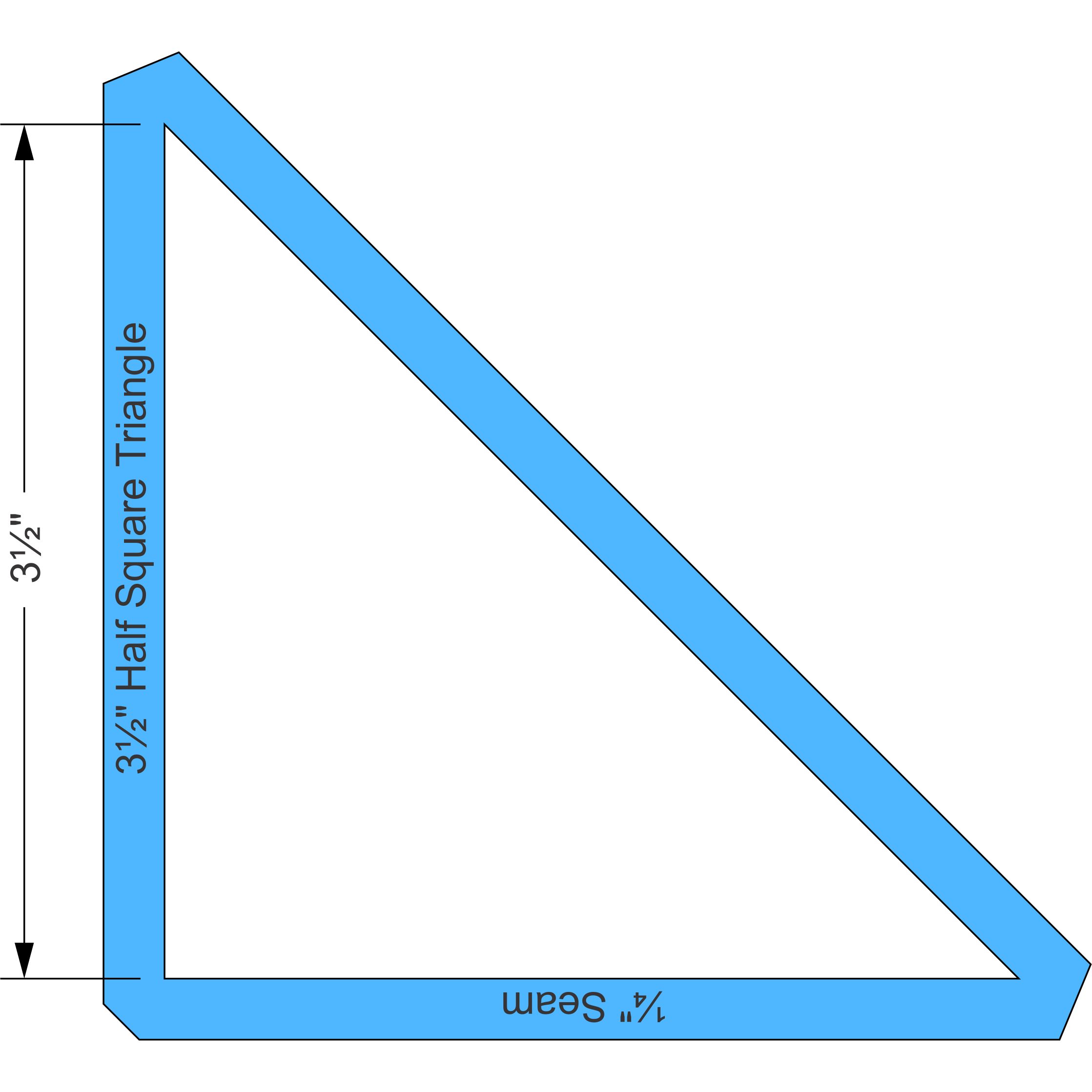 Triangle Half Square - 3 1/2 Inch - Acrylic Template - I SPY with 1/4 ...