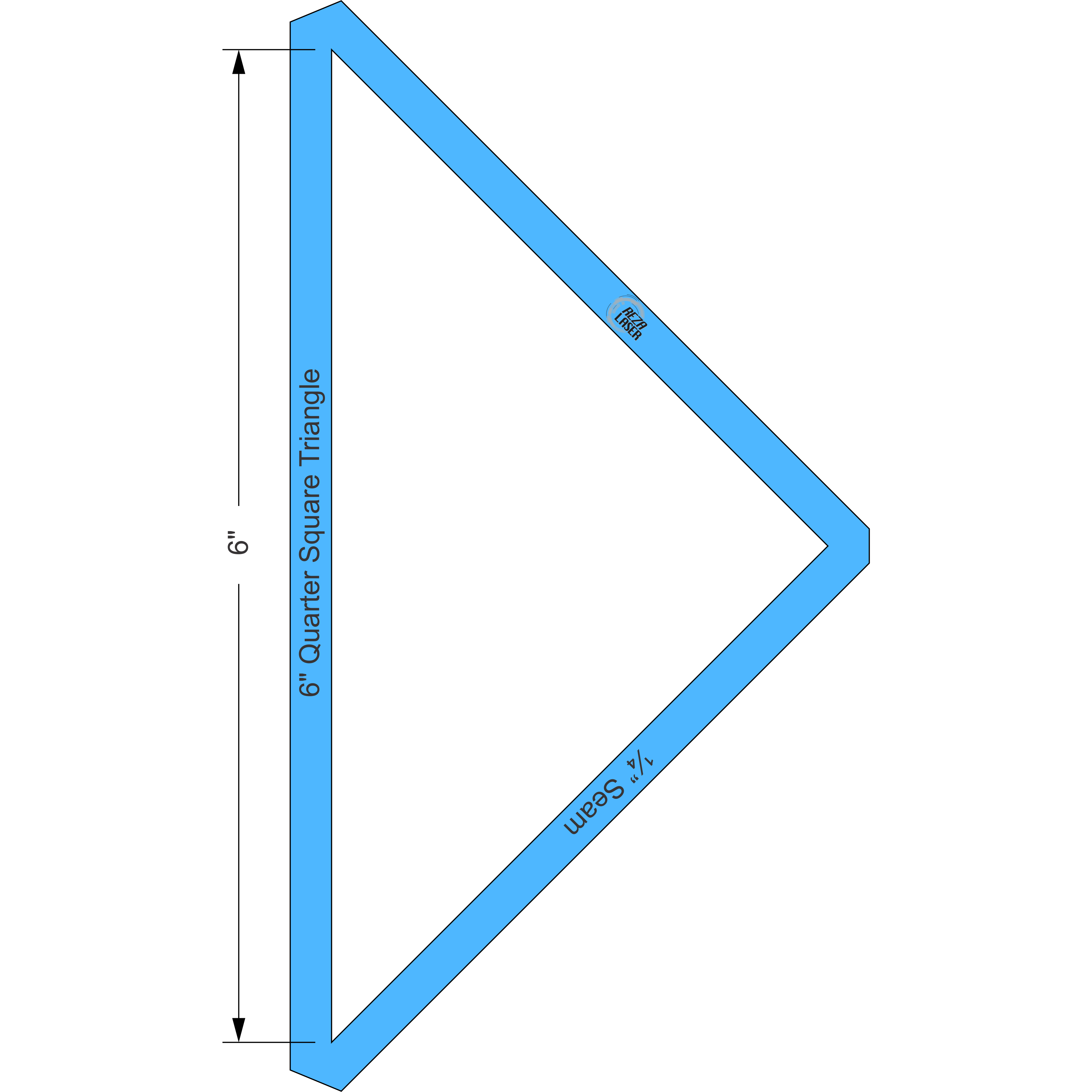 Triangle Quarter Square - 6 Inch - Acrylic Template - I SPY with 1/4 ...