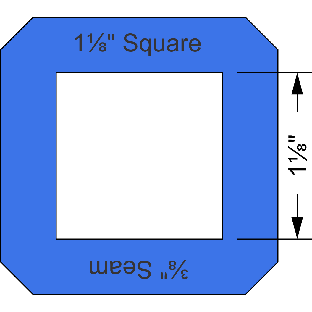 Square 1 1/8 Inch - Acrylic Template - I SPY with 3/8 Inch Seam ...