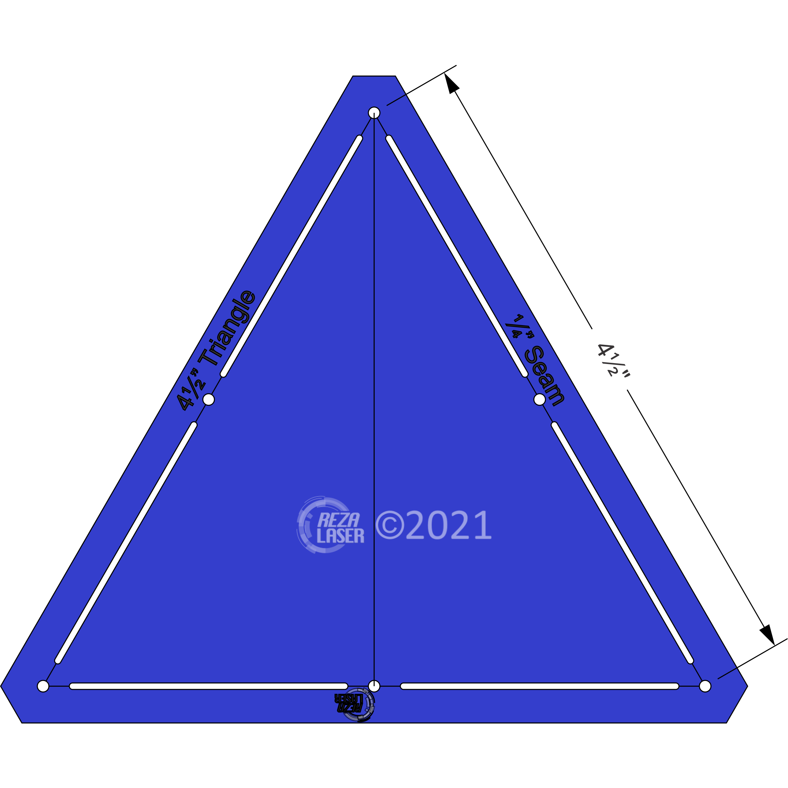 Triangle - (60 Degree) Equilateral - 4 1/2 Inch - Acrylic Template ...