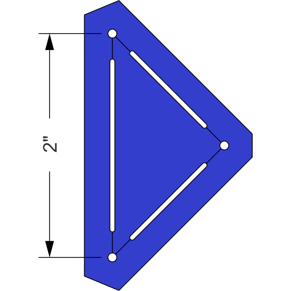 Triangle Quarter Square - 2 Inch - Acrylic Template - KEYHOLE with 1/4 ...